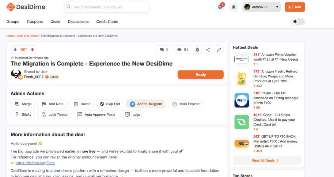 The Migration is Complete - Experience the New DesiDime | DesiDime