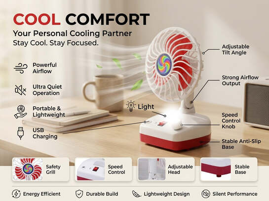 Gadgetlane -Rechargeable High-Speed Fan with Emergency Light-BM @379 ...