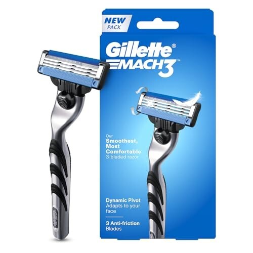 Gillette Mach 3, Shaving Razor For Men | Most Comfortable Shave | 3D ...