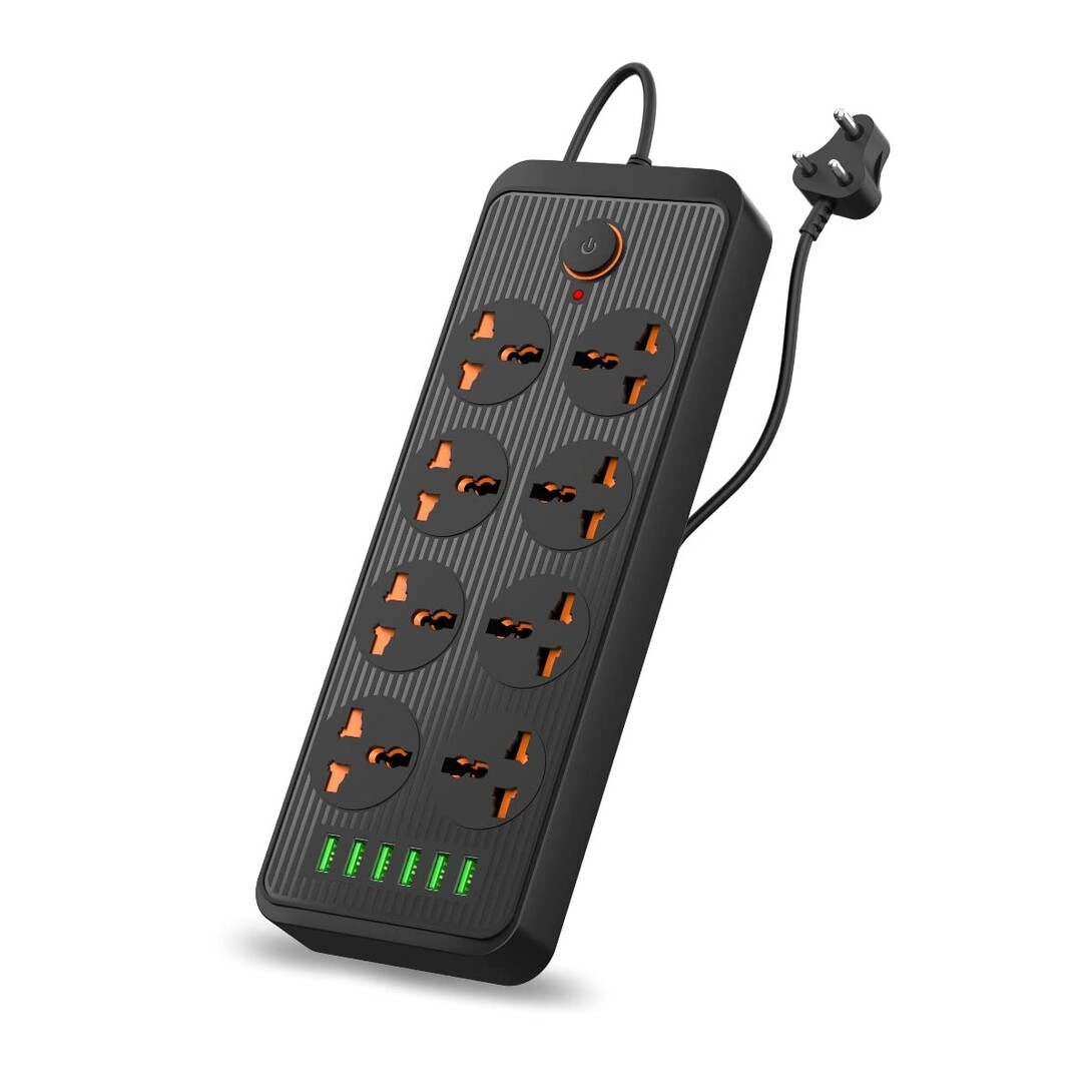 Portronics Power Plate 7 with 6 USB Port + 8 Power Sockets Power Strip ...
