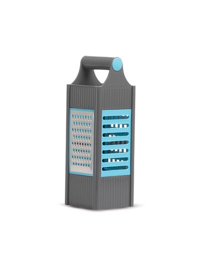 Fackelmann Grey And Blue Plastic 4 In 1 Grater And Slicer With ...