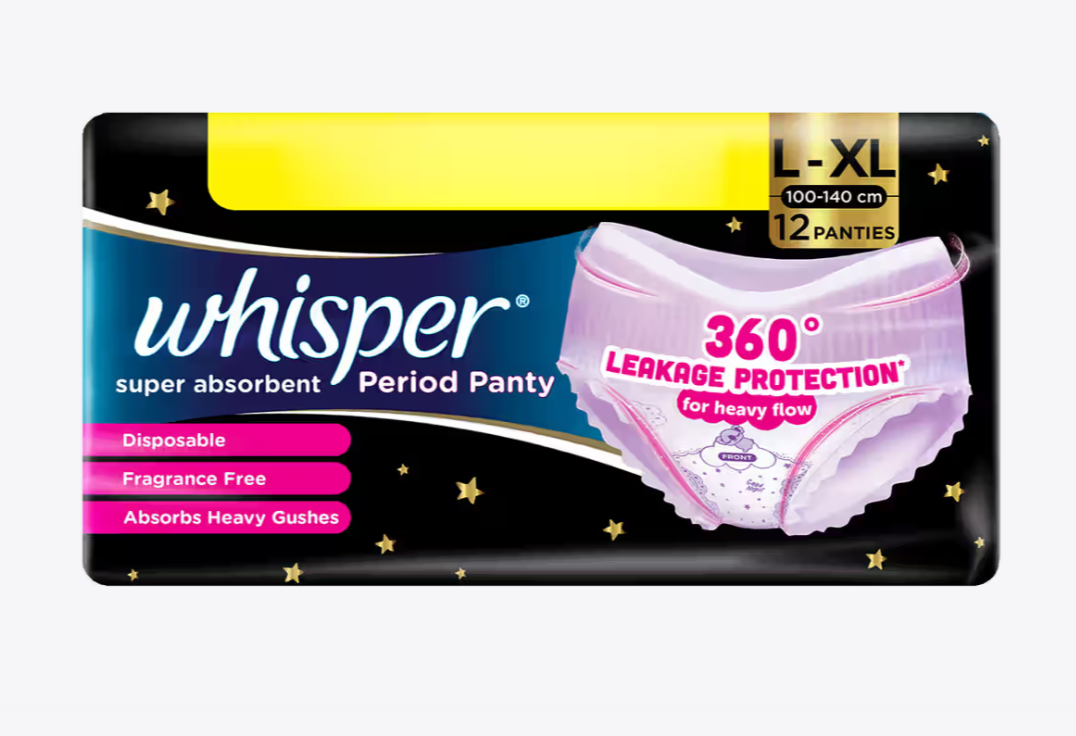 Deals Rush:Whisper Super Absorbent Period Panty, 12pcs @188! Toilet ...