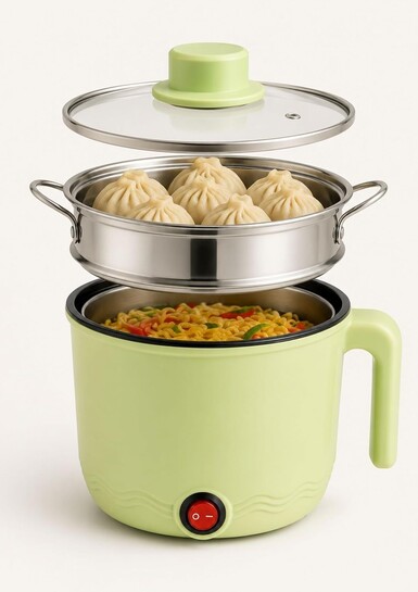Doppio Electric Multi Cook Kettle 1.5L | Steamer | Stainless Steel ...