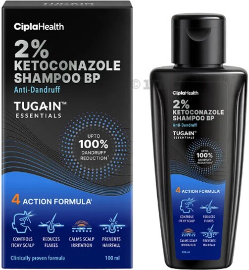 ciplaTugain Essentials 2% Ketoconazole Anti-Dandruff Shampoo For Itchy ...