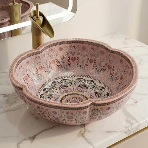 B Backline Mexican Design Ceramic Wash Basin | Designer Table Top wash ...