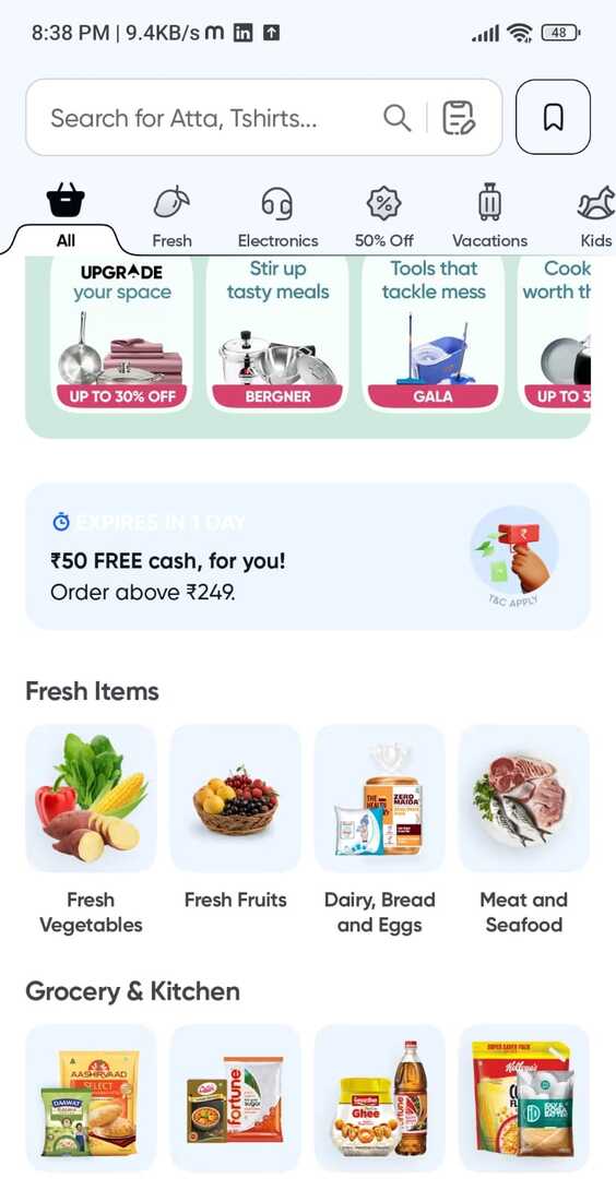 Swiggy Instamart : Flat ₹50 off on orders above ₹249 (free cash/user ...