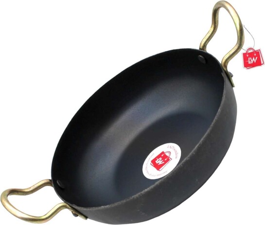 Iron Deep Bottom Kadhai 19 cm diameter 1L ( Minimum 2 quantity) | Desidime