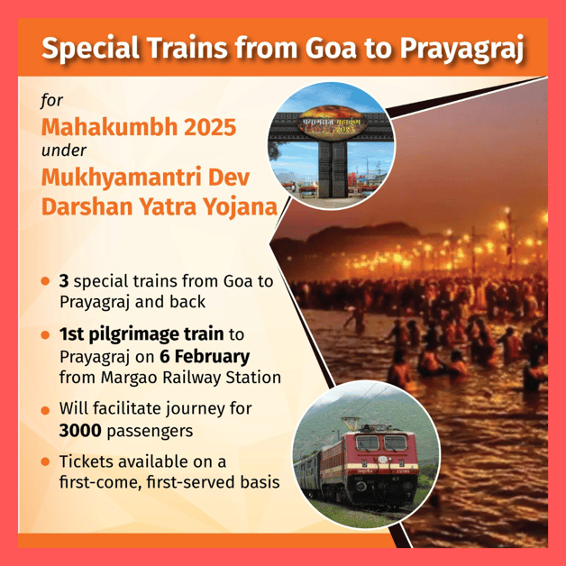 How to Book a Free Train from Goa to Prayagraj? Registration & more ...