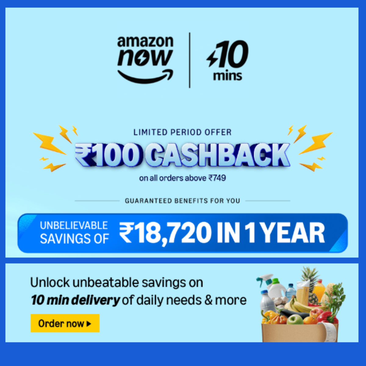 Amazon 10-minutes Delivery Launched! Free Delivery & ₹100 Cashback ...
