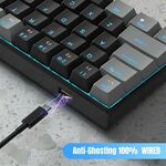 MageGee 60 Percent Mechanical Gaming Keyboard, Gray&Black Mixed Color ...