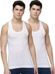 Dollar Pack of 2 Lehar Combed Cotton Vest (White) | DesiDime