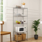 Denham 5 Shelf Metal Kitchen Racks Silver Colour | DesiDime