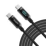 SOOPII 100W 4ft USB C to USB C Cable Fast Charge, Nylon Braided Type-C ...