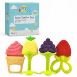 BabyGo Teething Baby Chew Toys | BPA-Free Soft Silicone Teether for Babies 6-12 Months | Natural ...