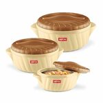 MILTON Flora Regular Set Insulated Inner Steel Casserole for Roti 3Pc ...