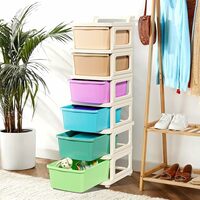 Kuber Industries 6 Layer Plastic Modular Storage Drawer Organizer with ...