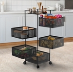 Amazon Brand - Solimo 360° Revolving Preassembled Portable 5 Layer ...