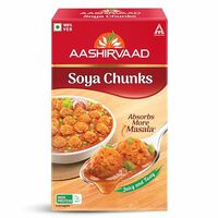 Aashirvaad Soya Chunks, 100% Veg, Absorbs More Masala, Juicy & Tasty ...
