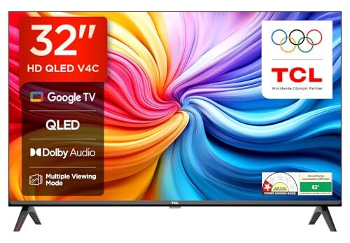 TCL 80 cms (32 inches) V4C Series HD Ready Smart QLED Google TV 32V4C ...
