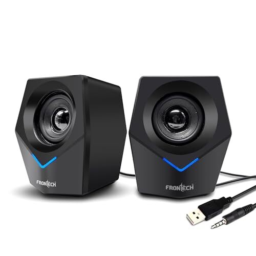 FRONTECH 2.0 Multimedia Speakers: 10W USB-Powered PC/Laptop/Mobile ...